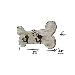 dwellington Vintage Style Dog Bone Hook Wall Mounted Coat Rack Rustic Wall Hanging Leash Holder