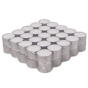 50 Pack Unscented Tea Light Candles 8 Hours Extended Burn Time Smokeless Dripless Paraffin Wax Tealight Candles in Bulk Small Votive Candle for Shabbat, Home Decorative