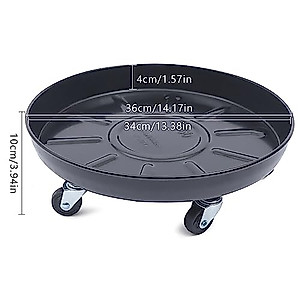 LYNICESHOP Plant Caddy with Wheels, 3Pack Plastic Plant Pallet Caddy Stand Planter Mover Flower Pot Dolly Caster Heavy Duty Plant Stand with Universal Wheels Round Pot Trolley for Indoor Outdoor