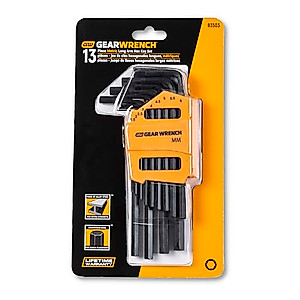 GEARWRENCH 10 Piece Short Arm Metric Hex Key Set - 83501