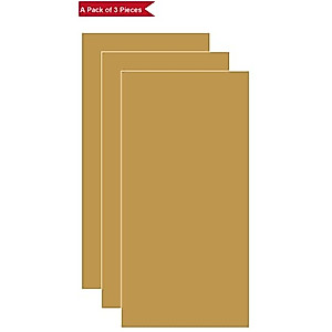 Gold Plastic Tablecloths 3 Pack Disposable Table Covers 54 x 108 Inches Shower Party Tablecovers PEVA Vinyl Table Cloths for Rectangle Tables up to 8 ft and Picnic BBQ Birthday Wedding Banquet