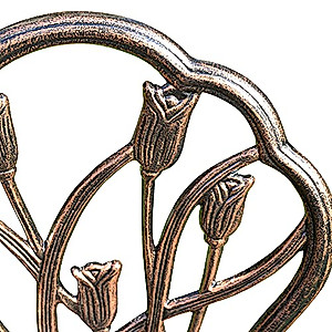 KINWELL Bronze 3-Piece Aluminum Round Outdoor Bistro Set with Umbrella Hole, Rust-Resistant Cast Aluminum Patio Set with Garden Table and Chairs