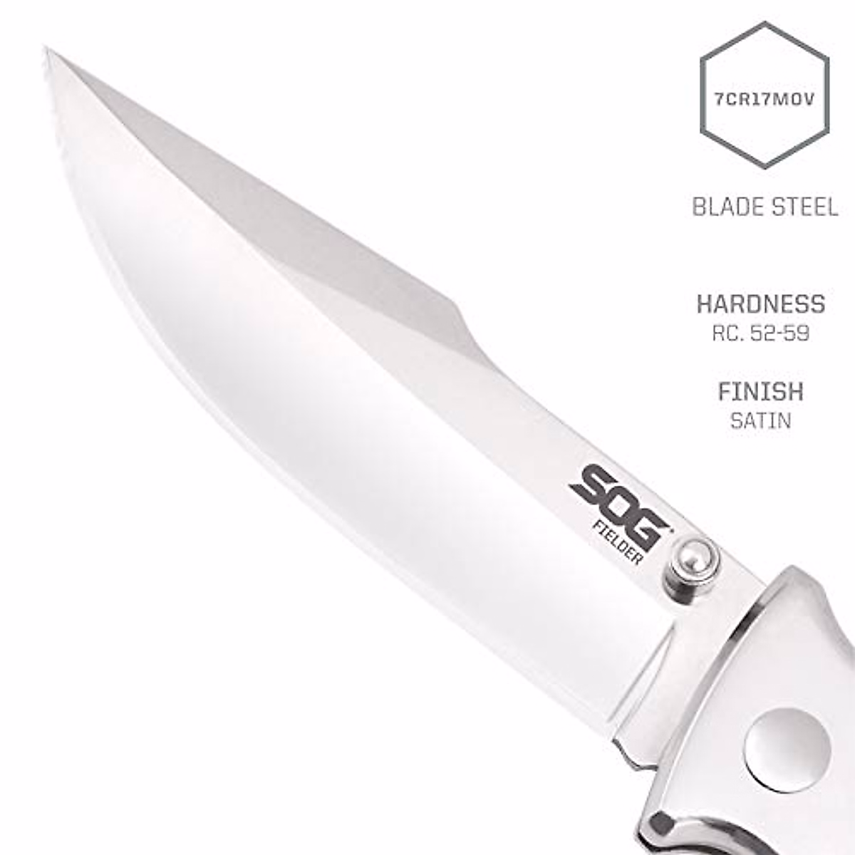 SOG Fielder G10 Folding Pocket Knife - Easy Open 3.3 Inch Foldable Knife Blade w/ EDC Knife Handle and Clip, Stainless Steel Do-It-All Knife (FF38-CP) , Black