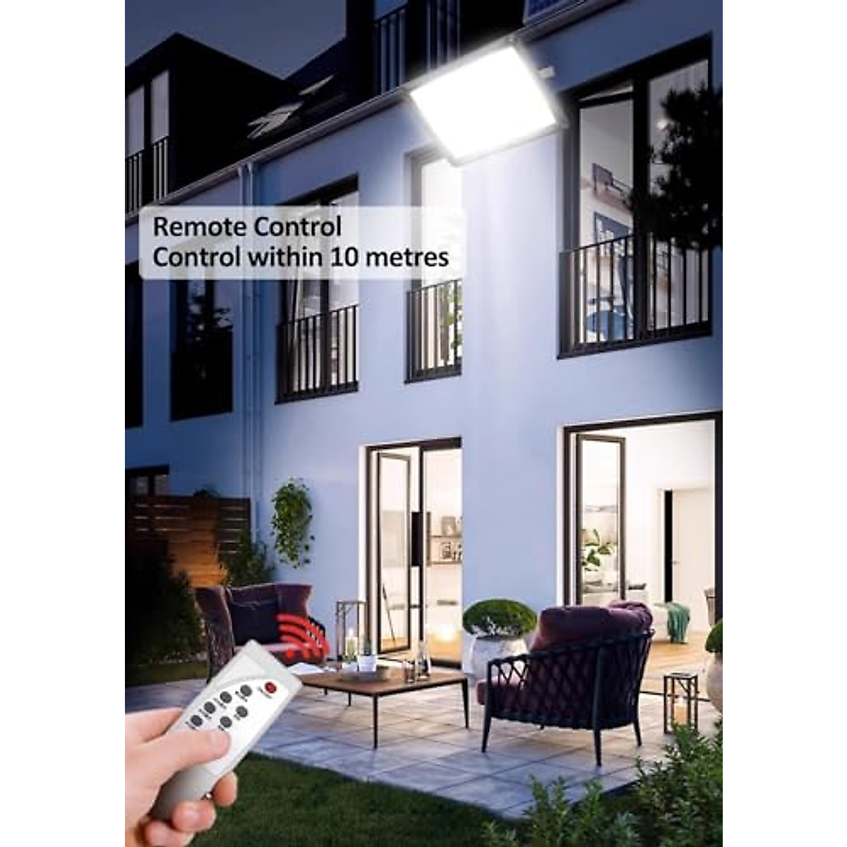 ZXXHNNAIH Home Solar Powered Street Lights, Dusk to Dawn IP67 Waterproof Solar Lights with Remote Control Extension Cord for Outdoor Parking Lot Yard,300W