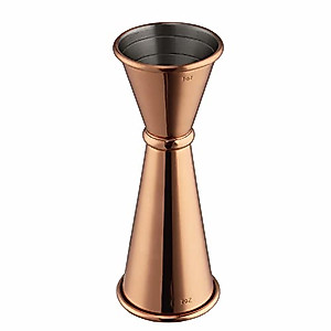 BGM.FOX® Japanese Style Double Jigger 2 oz 1 oz Cocktail Bar Jigger with Measurements Inside,Copper