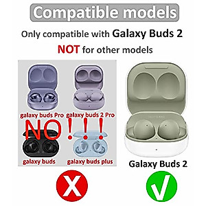 Strap Ear Tips Kit for Galaxy Buds 2 SM-R177, Anti-Lost Soft Silicone Lanyard Neck Rope Cord Leash Gel Eartips Earbuds Skin Accessories Compatible with Samsung Galaxy Buds 2 - Graphite