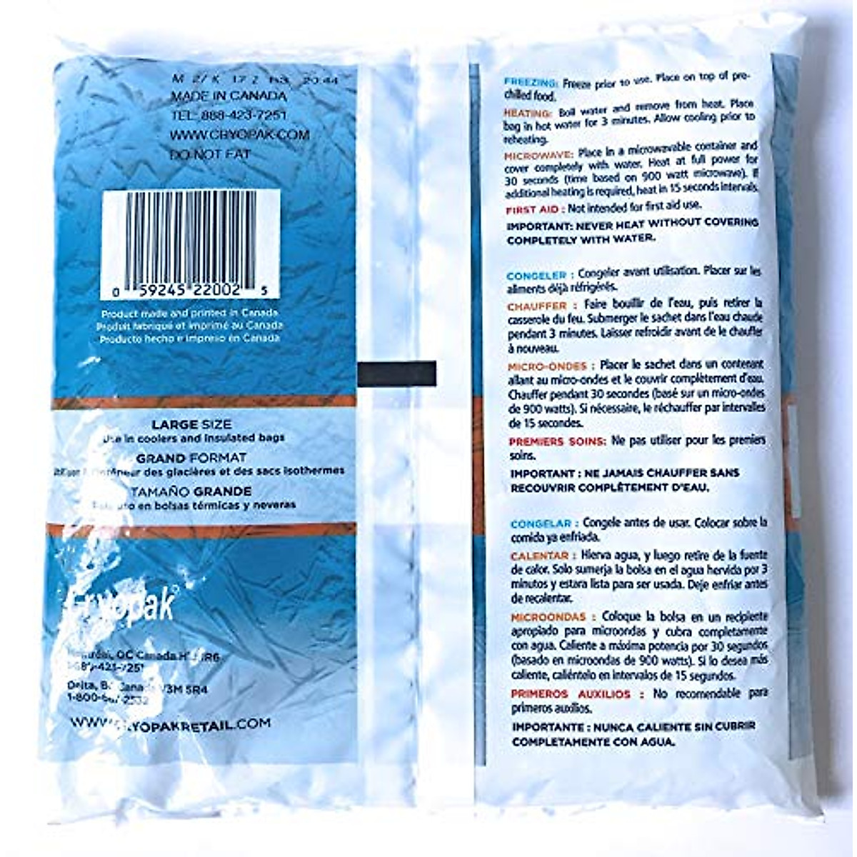 Cryopak Reusable Soft Ice Packs - Pack of 2 Large Size Ice Packs For Lunch Boxes, Coolers and More - Hot and Cold - GREAT VALUE