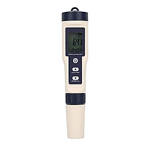 Deosdum 5 in 1 Water Quality Tester Digital PH Salinity Temperature TDS EC Detection Meter Portable Pen Type