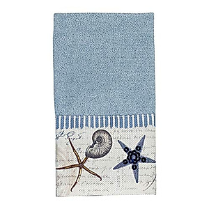 Avanti Linens - Fingertip Towel, Soft & Absorbent Cotton Towel (Antigua Collection),Blue Fog