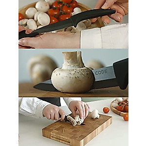 Code Master 4-inch Paring Ceramic Knife With Black Handle and Black Blades Cover and Gift Box Included