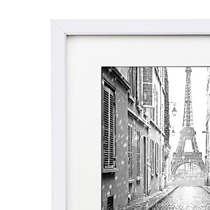 Americanflat 11x14 Picture Frame with Shatter-Resistant Glass - Use as 8x10 Frame with Mat or 11x14 Frame Without Mat - Signature Collection - Photo Frame for Wall Display - White