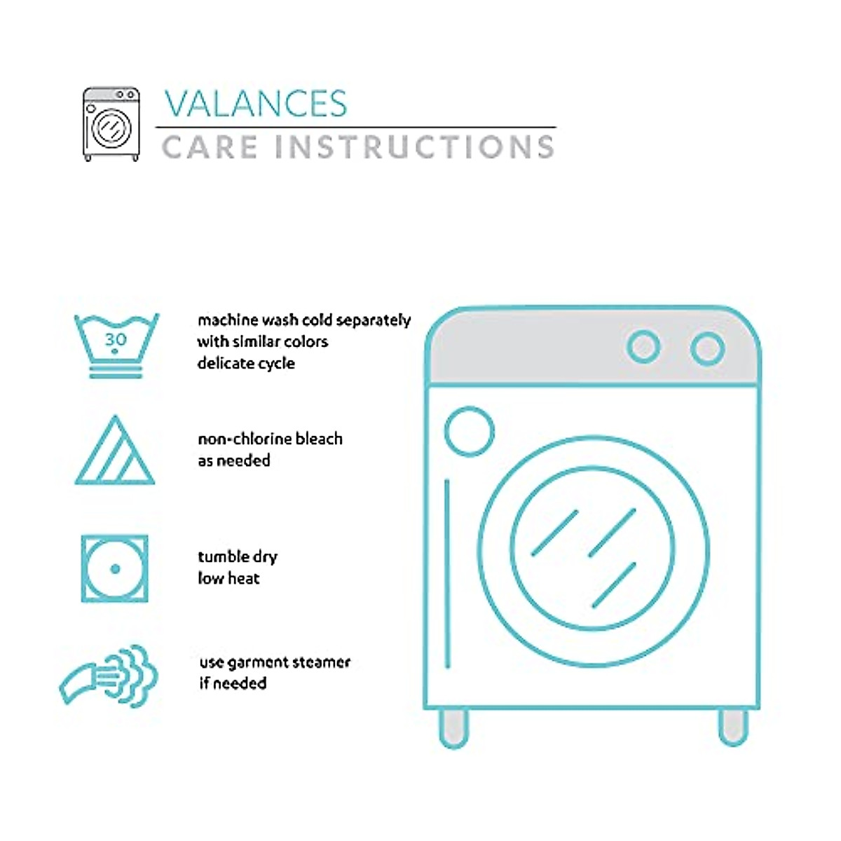 Lush Decor Linen Button Farmhouse Valance, 18"L x 52"W, Linen