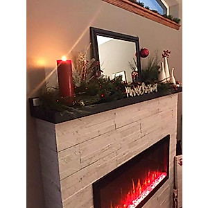 Joel's Antiques Floating Wall Shelf - Long Shelf for Fireplace Mantel, Bookshelf, Bedroom, Photos, Patented Easy Install - Black, 60" x 6" x 2"