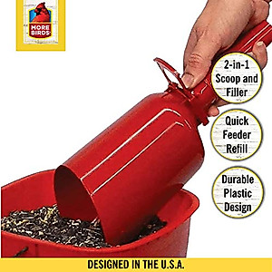 More Birds Quick Release Seed Scoop, Seed Dispenser, 1.33 lb Seed Capacity