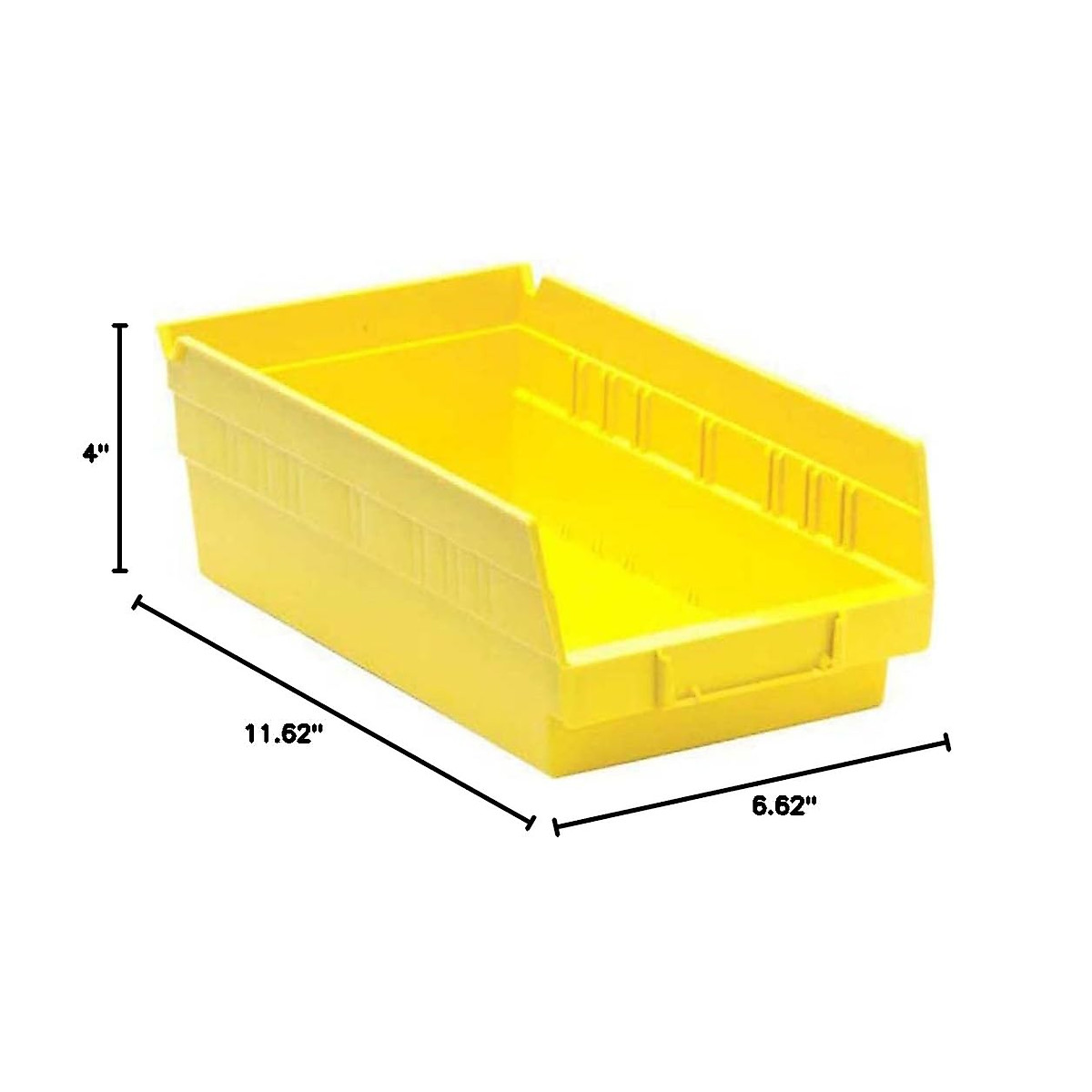 Quantum Storage QSB102YL 30-Pack 4" Hanging Plastic Shelf Bin Storage Containers, 11-5/8" x 6-5/8" x 4", Yellow