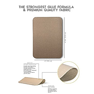 ZEFFFKA Premium Quality Fabric Iron-on Patches Inside & Outside Strongest Glue 100% Cotton Shades of Brown Beige Khaki Repair Decorating Kit 12 Pieces Size 3" by 4-1/4" (7.5 cm x 10.5 cm)