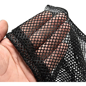 Forever one Durable Nylon Mesh Drawstring Bag Mesh Ditty Bag for Equipment Storage Nylon Travel Bag with Drawstring Cord Lock Closure Net Bag for Toy,Balls, Laundry Bag black , Large(Forever one 02)