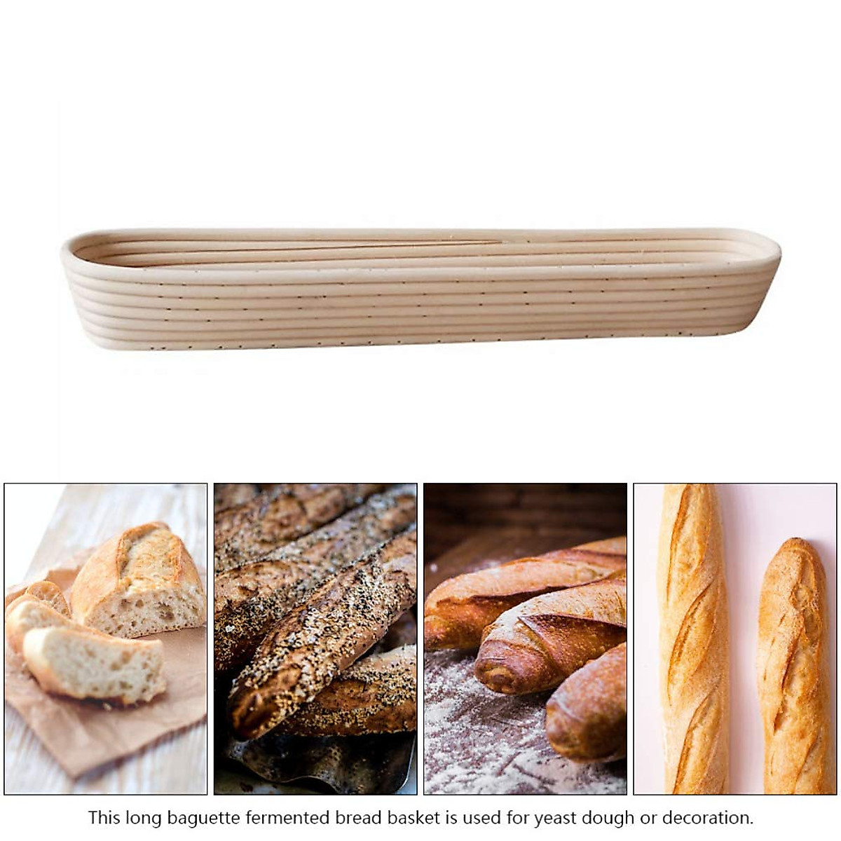 DOITOOL 1pc Bread Basket Brotform Rattan Basket Oval Basket Bread Serving Basket Bread Warmer Basket Proofing Bowl Dough Holder Long Banneton Pan Vine. Bread Rack Heart-shaped