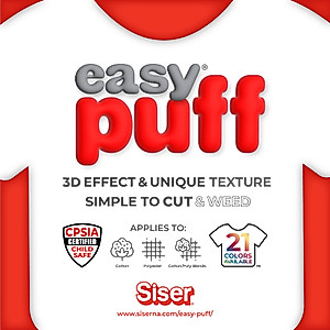 Siser Easy Puff HTV 12"x1yd - 3D Puffy Heat Transfer Vinyl (White)