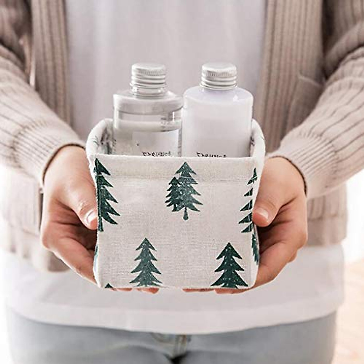 AKIWOS 2Pcs Toy Storage Basket, Cloth Storage Bin Durable Organizer for Desk, Office, Wardrobe to Storage Small Stuffs