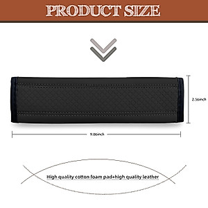 Car Seat Belt Cover, Soft Shoulder Protection Cover for Cars, Comfortable Driving Protection Cover for Cars, Leather Embossed Seat Belt Pad, Universal Suitable for Cars, Trucks, Suvs (Black)