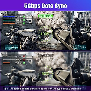 RuntoGOL 16FT Link Cable for Oculus Quest 2/1 Accessories with Adapter, VR Headset Cable with Separate Charging Port, USB 3.0 to USB C High Speed PC Data Transfer Charging Cord for Gaming PC