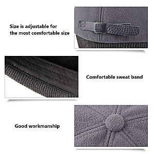 LCZTN Wool Winter Baseball Cap with Warmer Earflap for Men ＆ Women Outdoor Beanie Hat Dark Grey