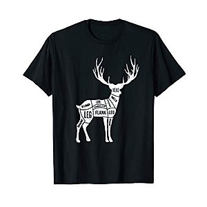 Deer Hunting Venison Butcher Cuts for Bow Rifle Hunters T-Shirt