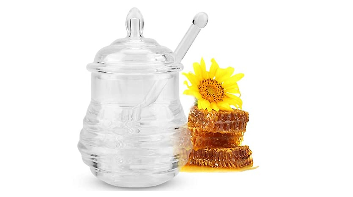 Elegant Honey Jar with Dipper - Perfect for Your Kitchen