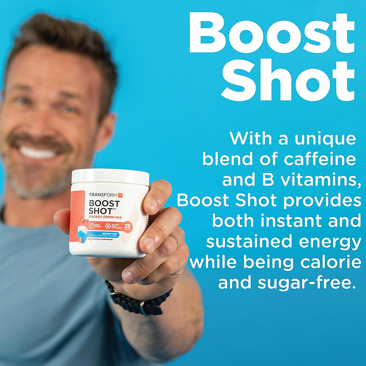 TransformHQ Everyday Boost Shot 28 Servings (Blue Raspberry) - Non-GMO, Gluten-Free, Powder
