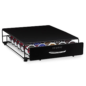 Keurig Under Brewer Storage Drawer, Coffee Pod Storage, Holds Upto 35 Keurig K-Cup Pods, Black
