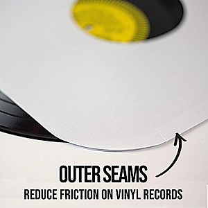 Vinyl Fever Inner Record Sleeves - Heavyweight Acid Free Paper with Rounded Corners for LP Records Storage (25 Pack)