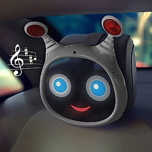 Oly Active Baby Car Mirror – Shatter-Proof Rear Facing Infant Mirror Entertains, Soothes, and Keeps Baby Visible – 10 x 11.7 x 3.1 In. Adjustable Headrest Mirror with Remote Control by Benbat, Gray