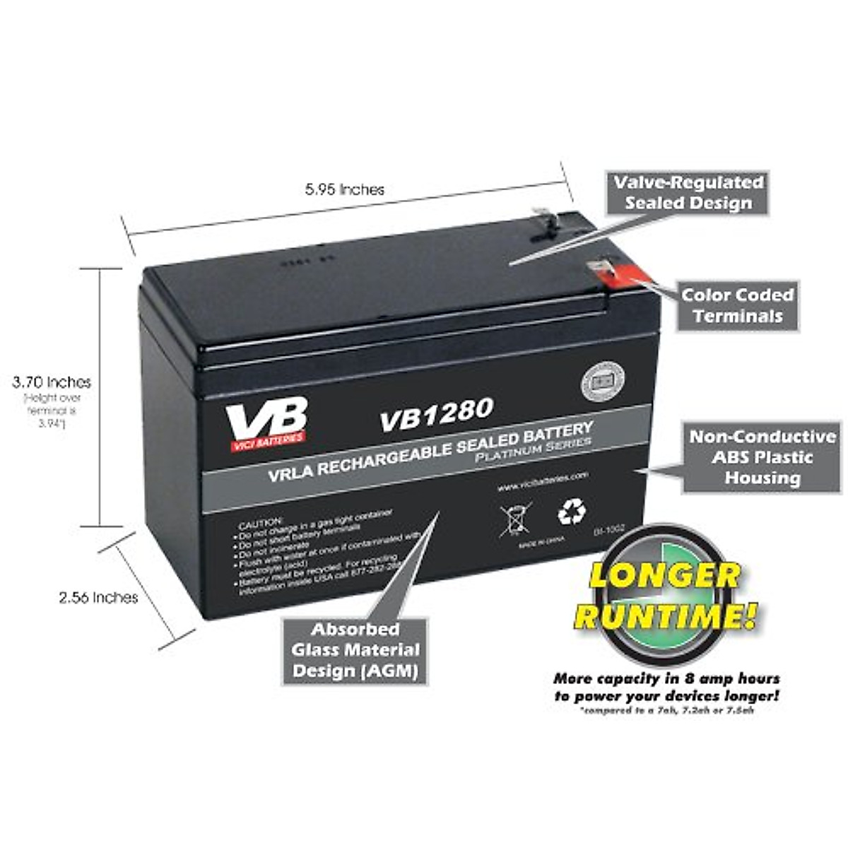 VERIZON FIOS Upgrade Replacement Battery 12V 8AH SLA Rechargeable Battery 15% Longer Run TIME by VICI