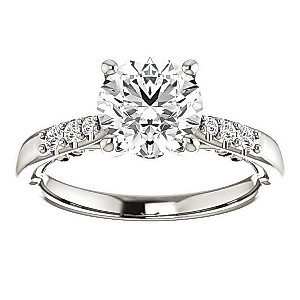 JEWELERYN 2 CT Moissanite Round Engagement Ring, Wedding Ring Bridal Set in Sterling Silver, Jewelry Gift for Women, Prong Set VVS1 Colorless Modern Wedding Ring Set, Perfect For Christmas Gift (10)