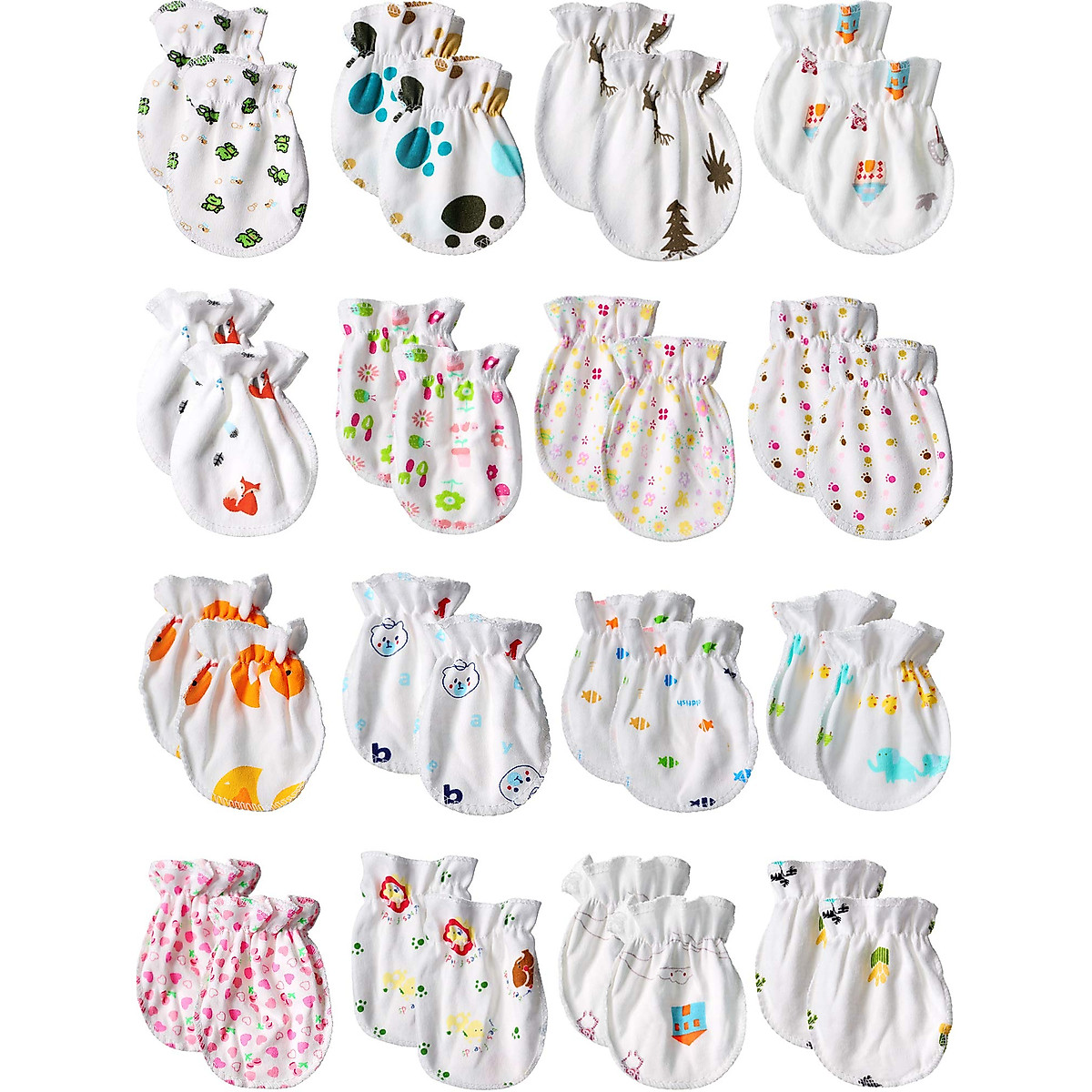 Syhood Newborn Baby Mittens No Scratch Unisex Baby Gloves for 0-6 Months Boys Girls(17 Pairs)