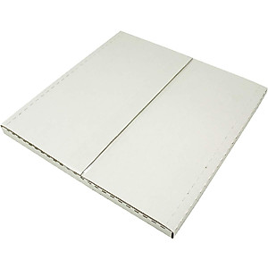 (10) White Vinyl Record LP Shipping Mailer Boxes - Holds 1 to 3 12" Records - Adjustable Height - STRONG 200# Test Cardboard #12BC01VDWH