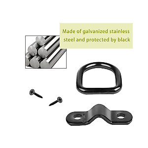 Moly Magnolia D Rings Tie Down Anchors Hooks for Trailer, Stainless Steel Enclosed Points Pickup Camper Surface Mount Truck Bed Bracket, Heavy Duty Lashing Ring for Loads on Vehicles Motorcycles (8)