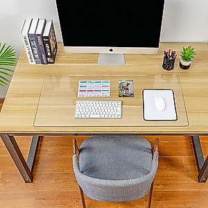 Awnour Clear Desk Mat on top of desks - 24 x 14 inches - Clear Transparent Plastic Desk Protector - Desk Writing Mat for Office and Home