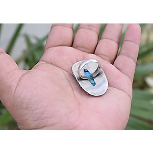 Rekha Gems Blue Copper Turquoise Ring, 925 Sterling Silver Ring, Vintage Ring , Handmade Ring, Birthday Gift, Blue Stone Ring, Boho and Hippie, Ring, Turquoise Ring, Turquoise Jewelry- BTQ-09 (9.50 US)