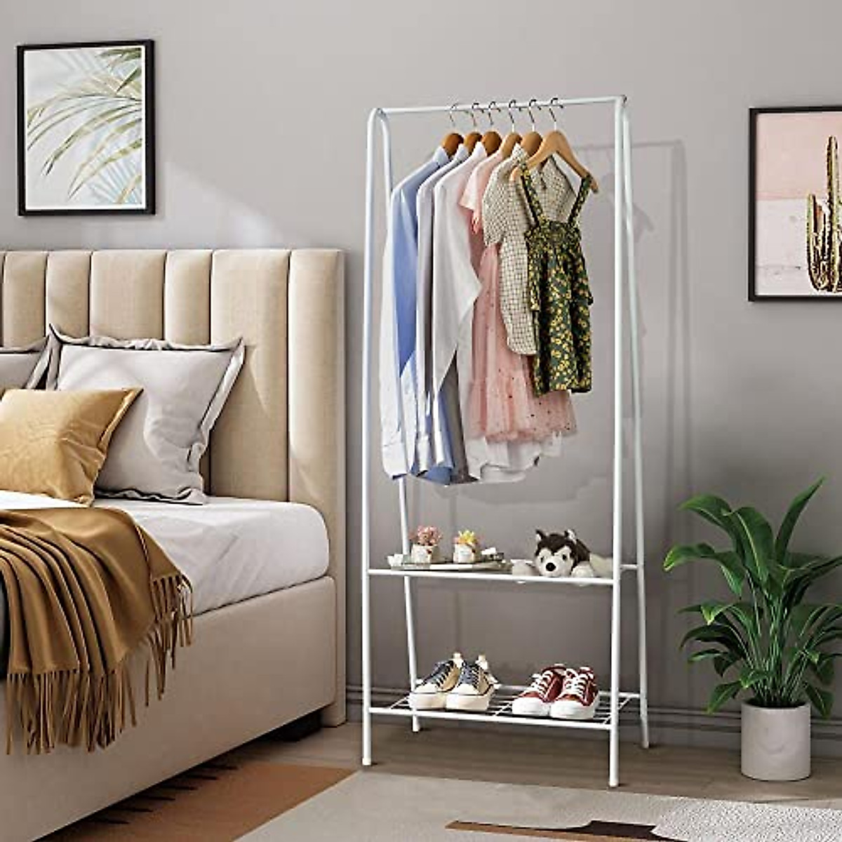 MAXCBD High Portable Metal Clothes Closet Organizers Hanger Steel Garment Rail Rack