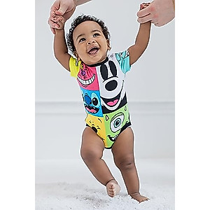 Disney D100 Stitch Mickey Mouse Winnie the Pooh Newborn Baby Boys Bodysuit Multicolor 6-9 Months