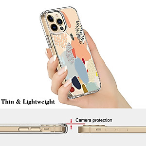 ICEDIO for iPhone 13 Pro Max Case with Screen Protector,Slim Fit Crystal Clear Cover with Fashionable Designs for Girls Women,Protective Phone Case 6.7" Multi-Colored Cactus