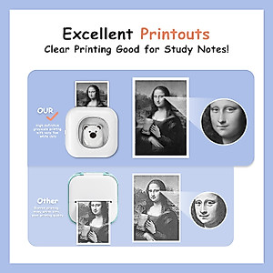 HOTCOLOR Sticker Printer- Mini Printer T02 Pro Portable Thermal Printer Sticker Maker Inkless Pocket Printer Bluetooth Photo Printer for Learning Assistance, Study Notes, Journal, Fun, Work, Receipts