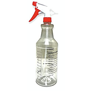 3 Pack Empty Spray Bottles, Spray Bottles for Cleaning Solutions, All - Purpose with Clear Finish, Pressurized Sprayer, Adjustable Nozzle, Printed Measurements and Checkbox (32 Ounce)