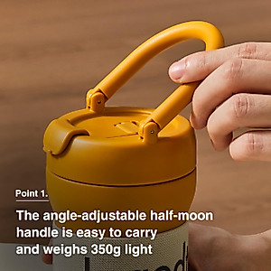 Odense Legodt 2 Way Tumbler 24oz with 2 in 1 Lid & Flexible Handle - Straw Available Insulated Travel Coffee Mug with Leak Proof - Double Stainless Steel Keeps Drinks Hor or Cold(Sweet Pumpkin)