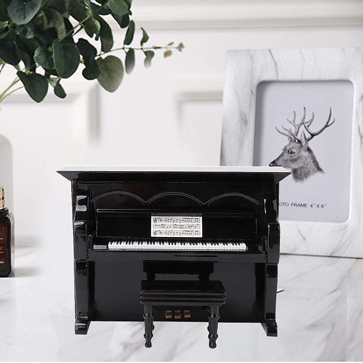 FTVOGUE Miniature Wooden Piano Model Musical Instrument Model Home Decor Ornaments Furniture Scene Accessories