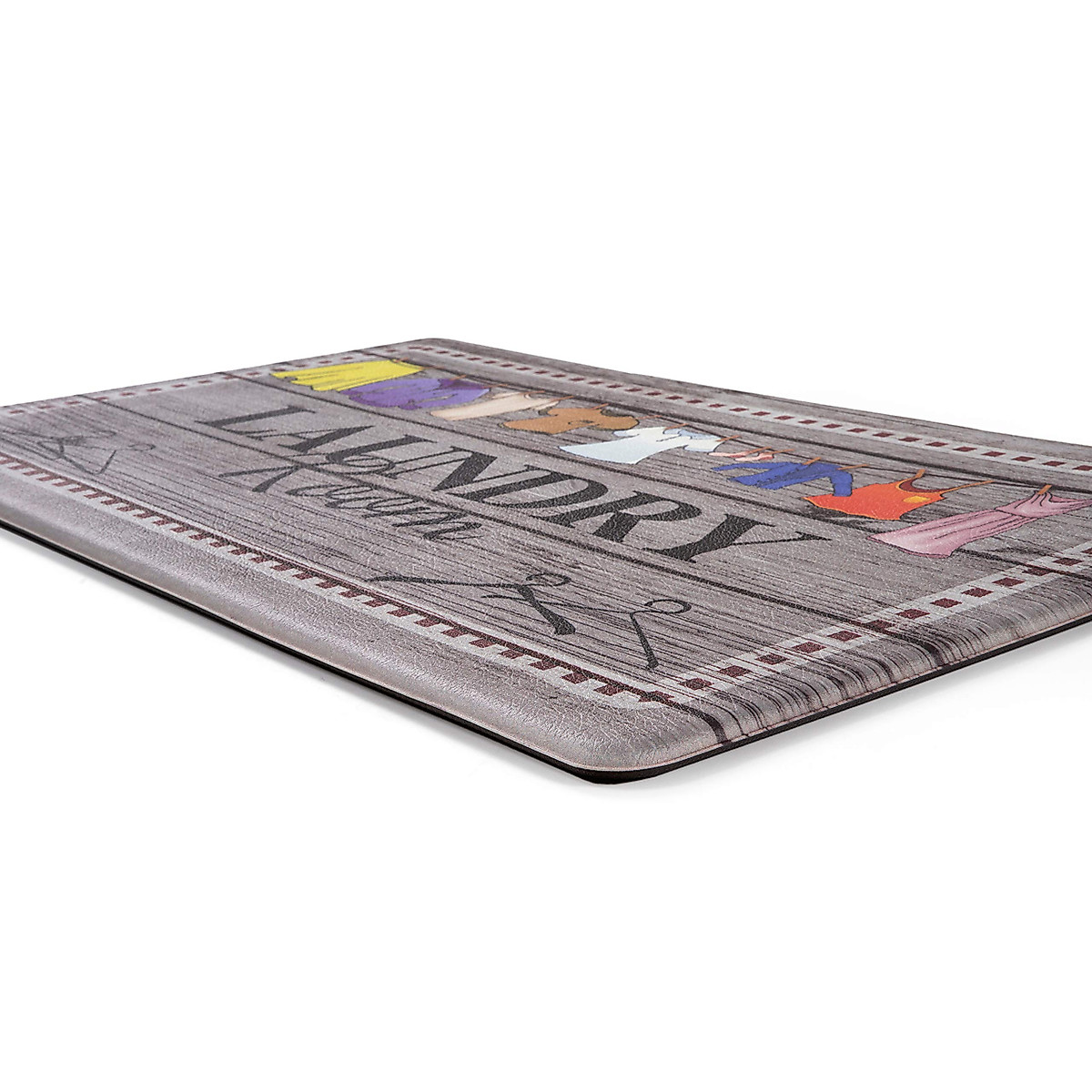 Rugshop Laundry Room Standing Mat 18" x 30" Gray