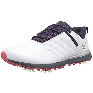 Callaway Women's Waterproof Golf Shoe, Naval, White, 7.5