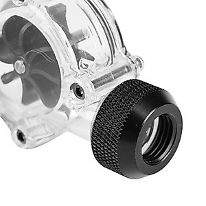Female to Female Transparent Measuring Indicator G1/4" Water Meter 8 Impellers PC Water Cooling Flowmeter Tube Connectors Acrylic + Silicone(Black)
